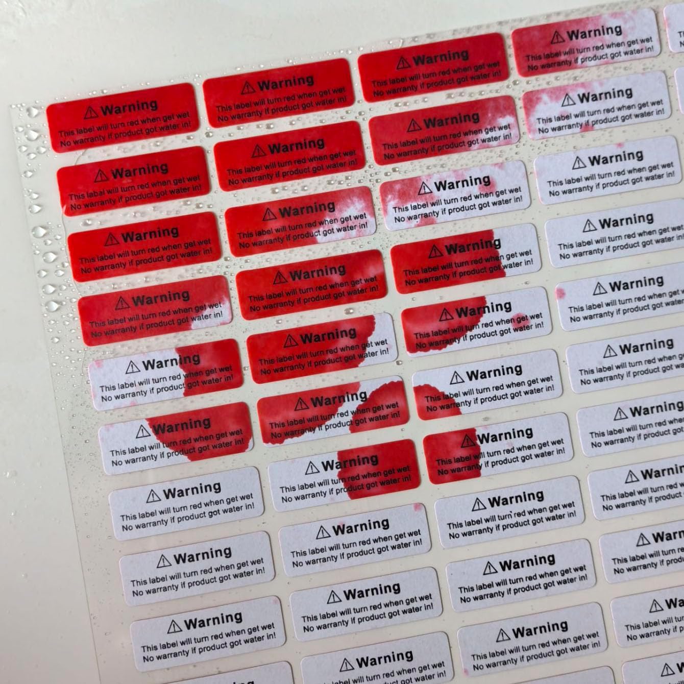 Amazon.com : 170pcs1.2x0.4 inch Water Sensitive Sticker Turn Red When ...