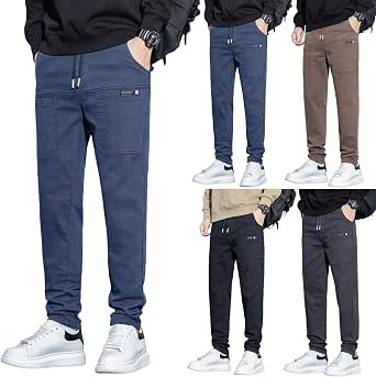 Cargo Pants for Men Stretch Slim Fit Multipants High Stretch Multi ...