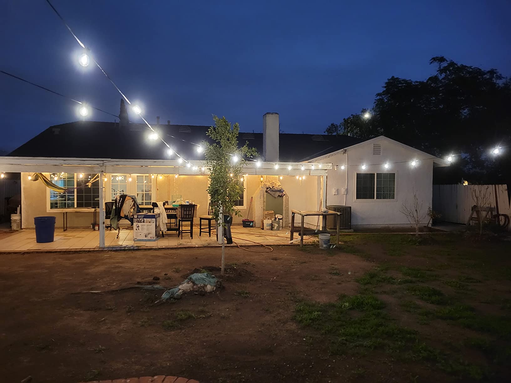 $12/mo - Finance SUNTHIN White Outdoor String Lights, 96FT White Patio ...