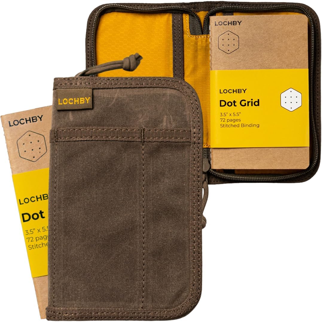 LOCHBY Pocket Journal with Zipper, 4.2”x6.6”,Slim, Portable Everyday ...