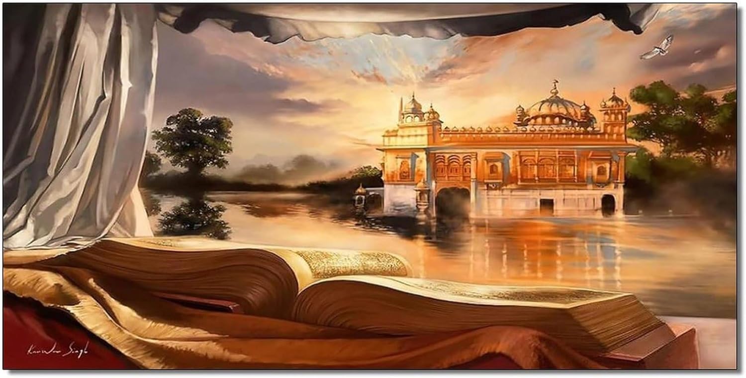 Amazon.com: ESyem Harmandir Sahib Golden Temple Amritsar Sikh Wall Art ...