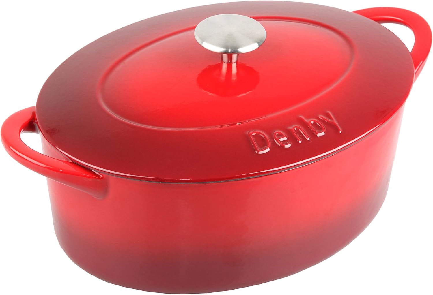 Amazon.com: Denby Cast Iron Oval Covered Casserole, 4.2-Liter, Red ...