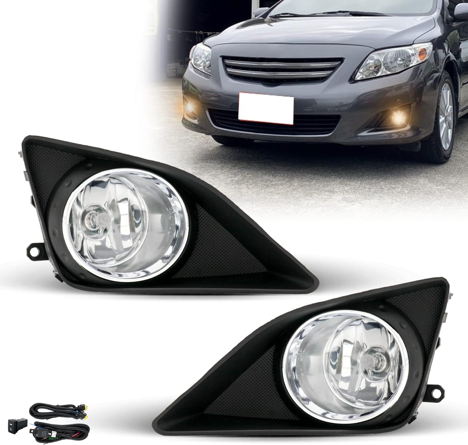 Amazon.com: Rowxroad Fog Lights Assembly Compatible with 2008 2009 2010 ...