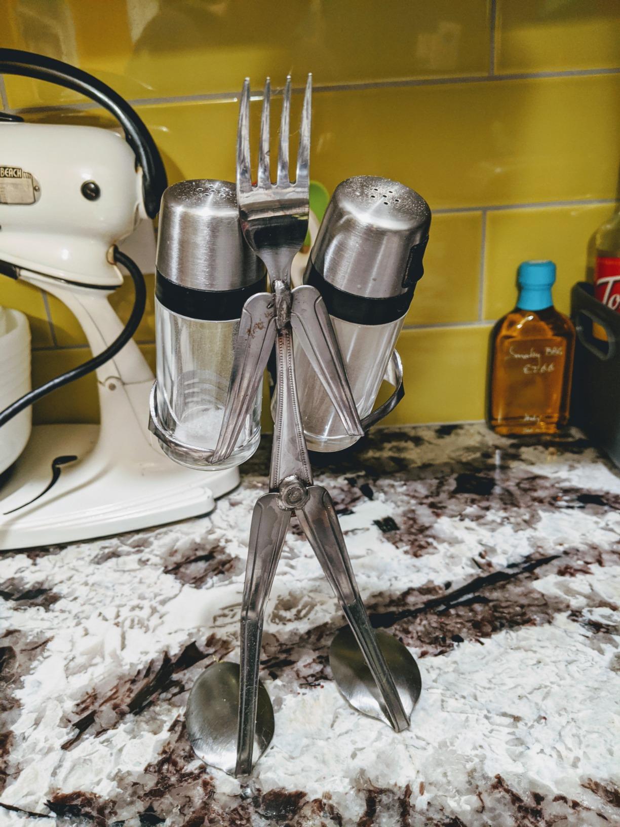 Amazon.com: Salt and Pepper Stand - Hand Curved and Welded From ...