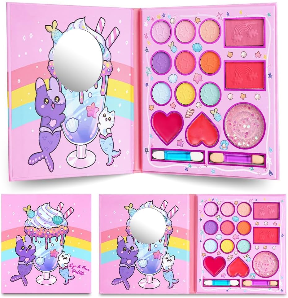 KASTWAVE Kids Makeup Sets for Girls, 14 Colors Washable Children's Make ...