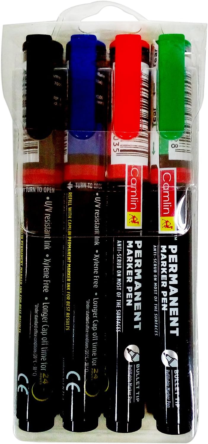 Camlin Bold-E Black Permanent Marker (PACK OF 10) : Amazon.in: Office ...