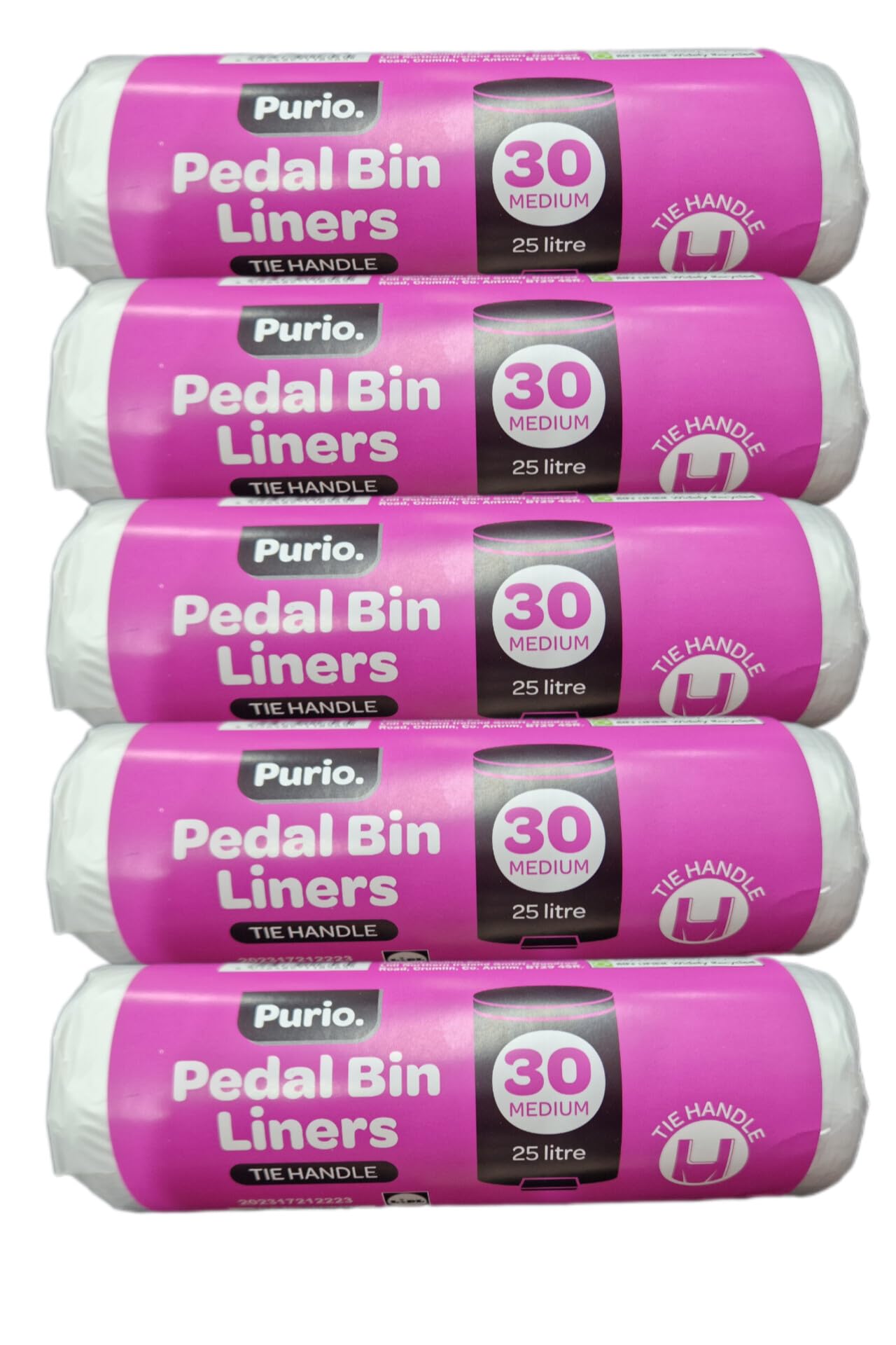 Lidl Purio - 30 Medium Pedal Bin Liners | Tie Handle | 25 Litres | 54cm ...