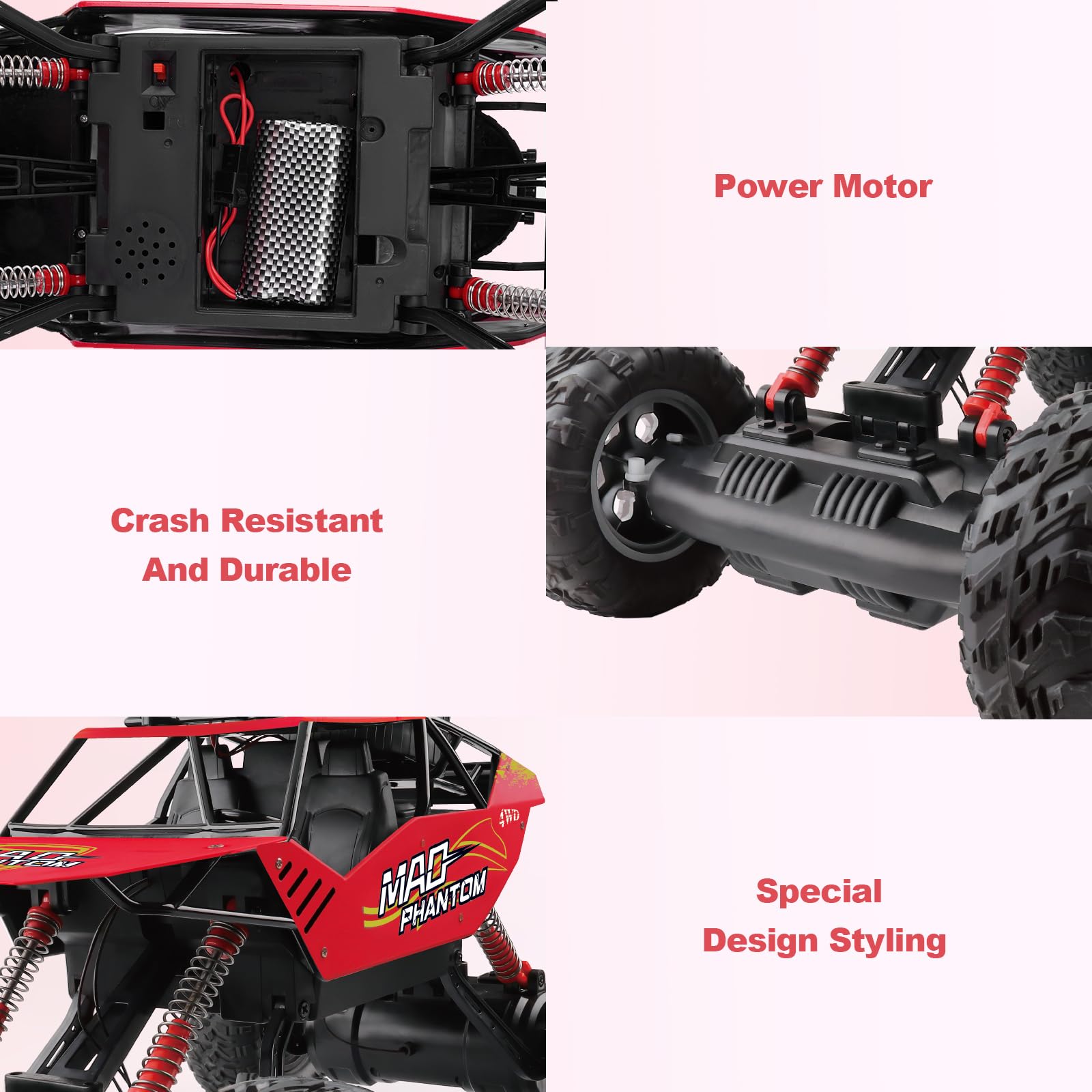 Hiitytin Large 1:8 Scale Remote Control Monster Truck for Adults Boys ...