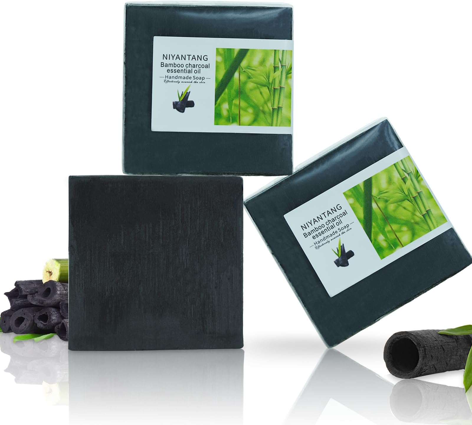 Amazon.com : SUMI HAIGOU Settuken Charcoal Bar Soap, 3 Bars, 135g ...