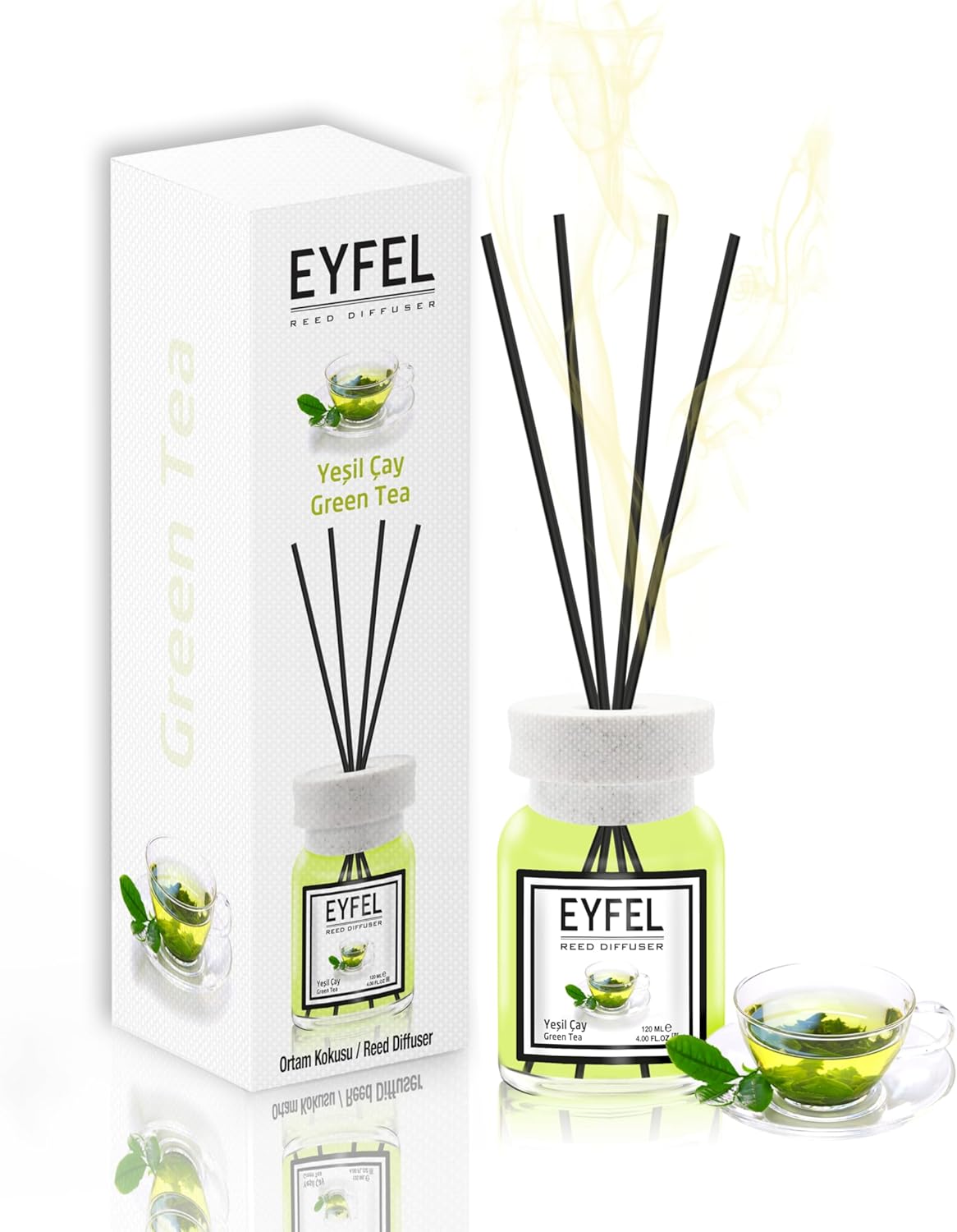 Amazon.com: EYFEL Reed Diffusers for Home – Green Tea Reed Diffuser Set ...
