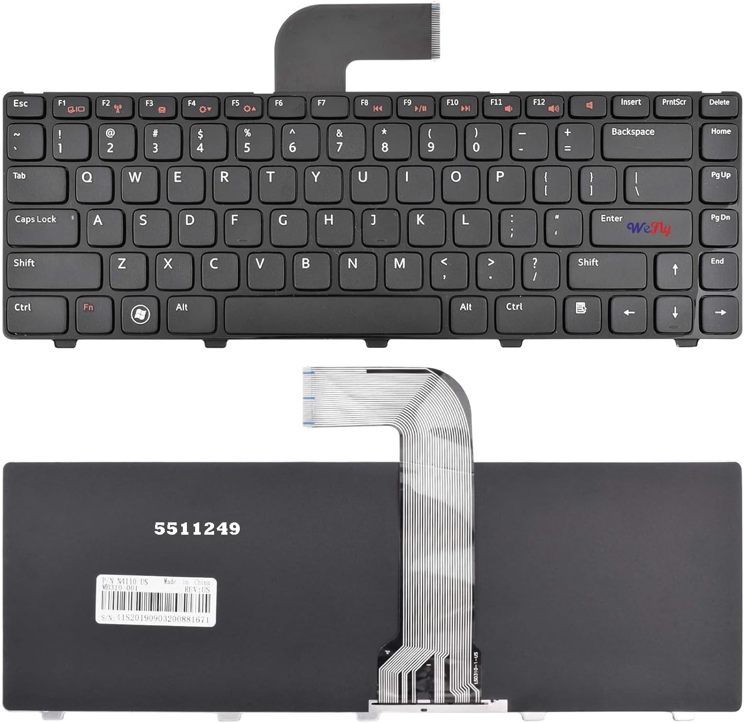 Wefly Laptop Keyboard Compatible for Dell Inspiron 14 3420 14R 5420 15 ...
