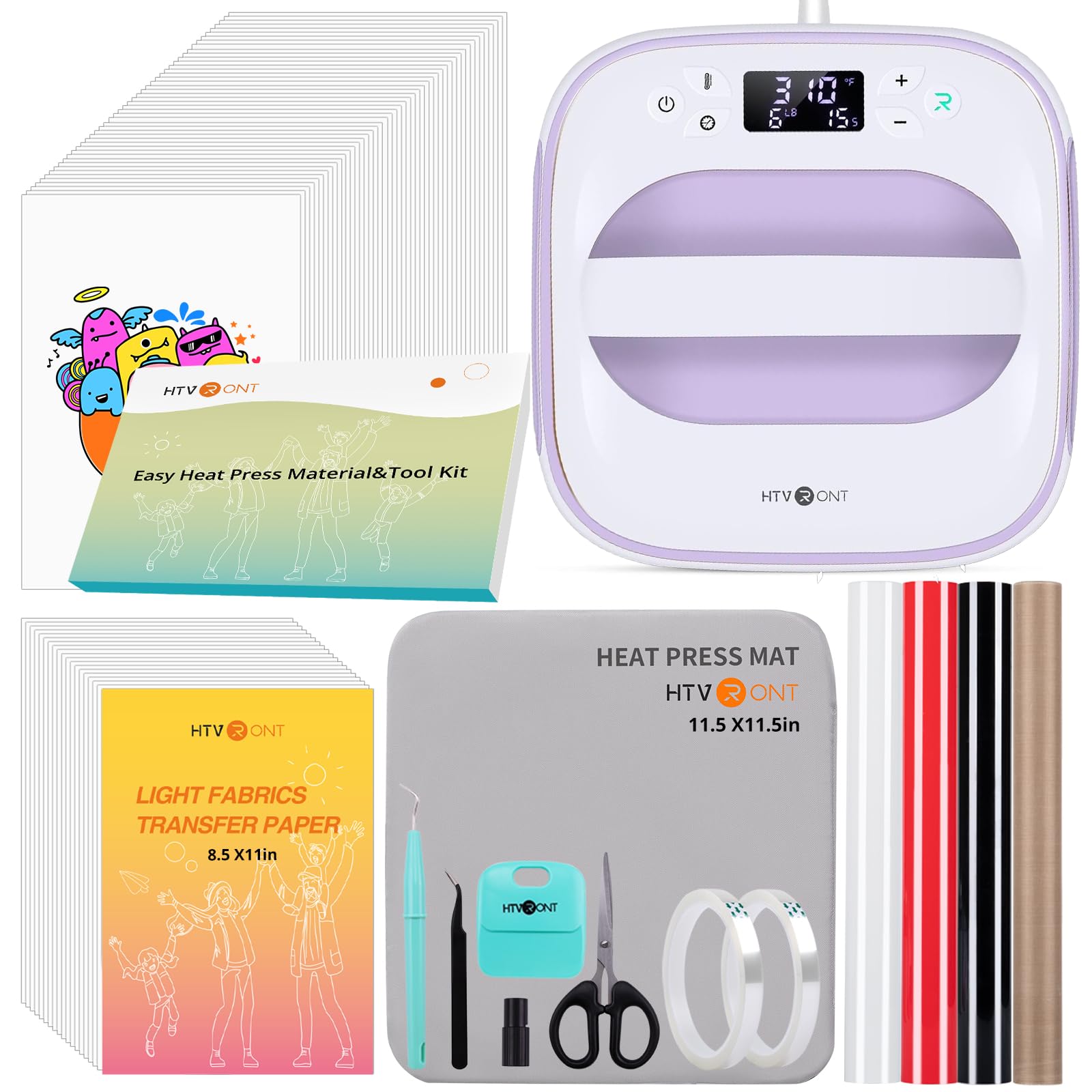 Amazon.com: HTVRONT Heat Press Machine for T-Shirts, Portable Heat ...