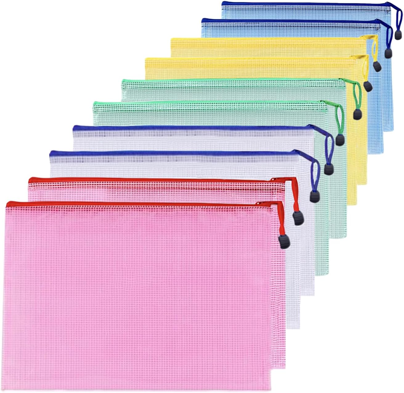 A5 10Pcs File Folder Plastic Wallets Zip Lock Bags Document Wallet File ...