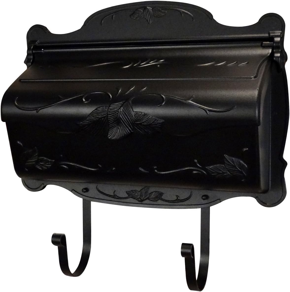 Special Lite Floral Horizontal Wall Mount Mailbox - Black Cast Aluminum ...