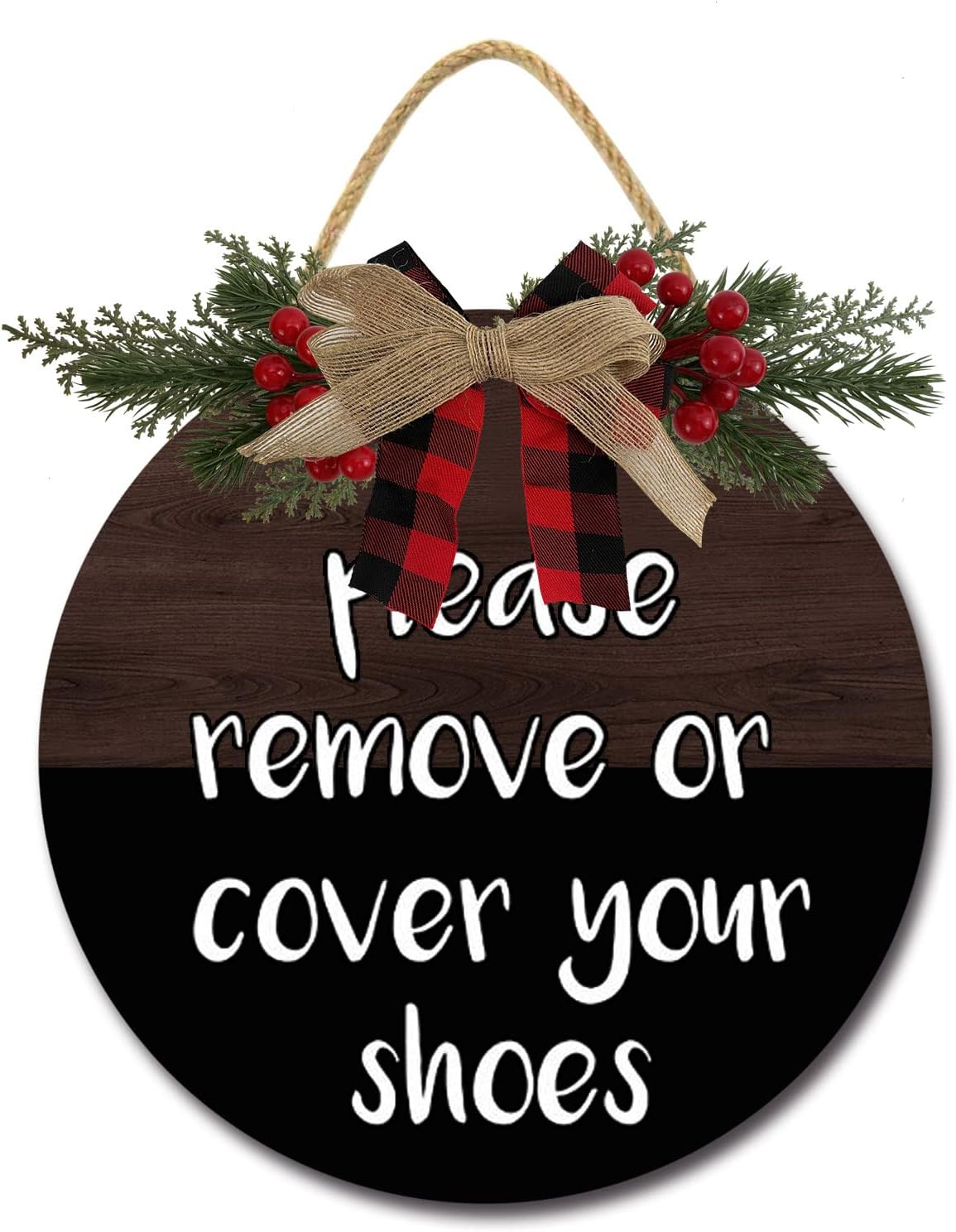 Amazon.com: Please Remove Or Cover Your Shoes Door Sign,Wood Hanging ...