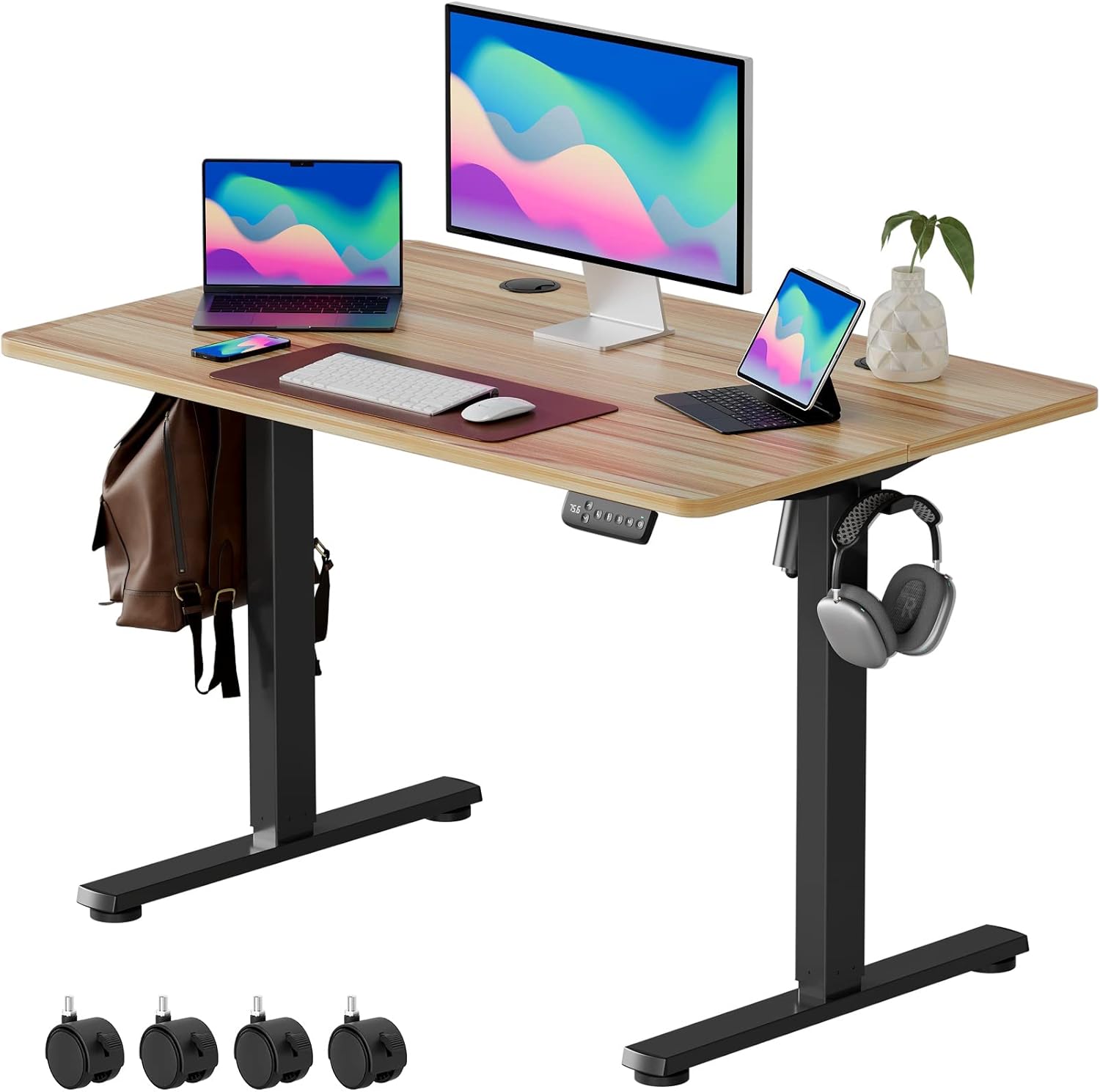 VOSATRON Electric Height Adjustable Standing Desk, 40 x 24 Inches Sit ...