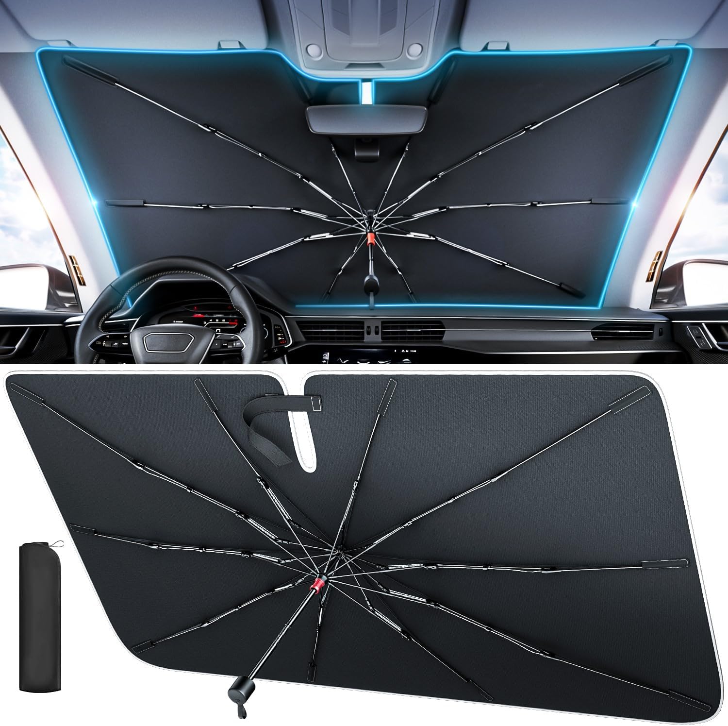 Amazon.com: EcoNour Car Windshield Sunshade | Foldable Reflector ...