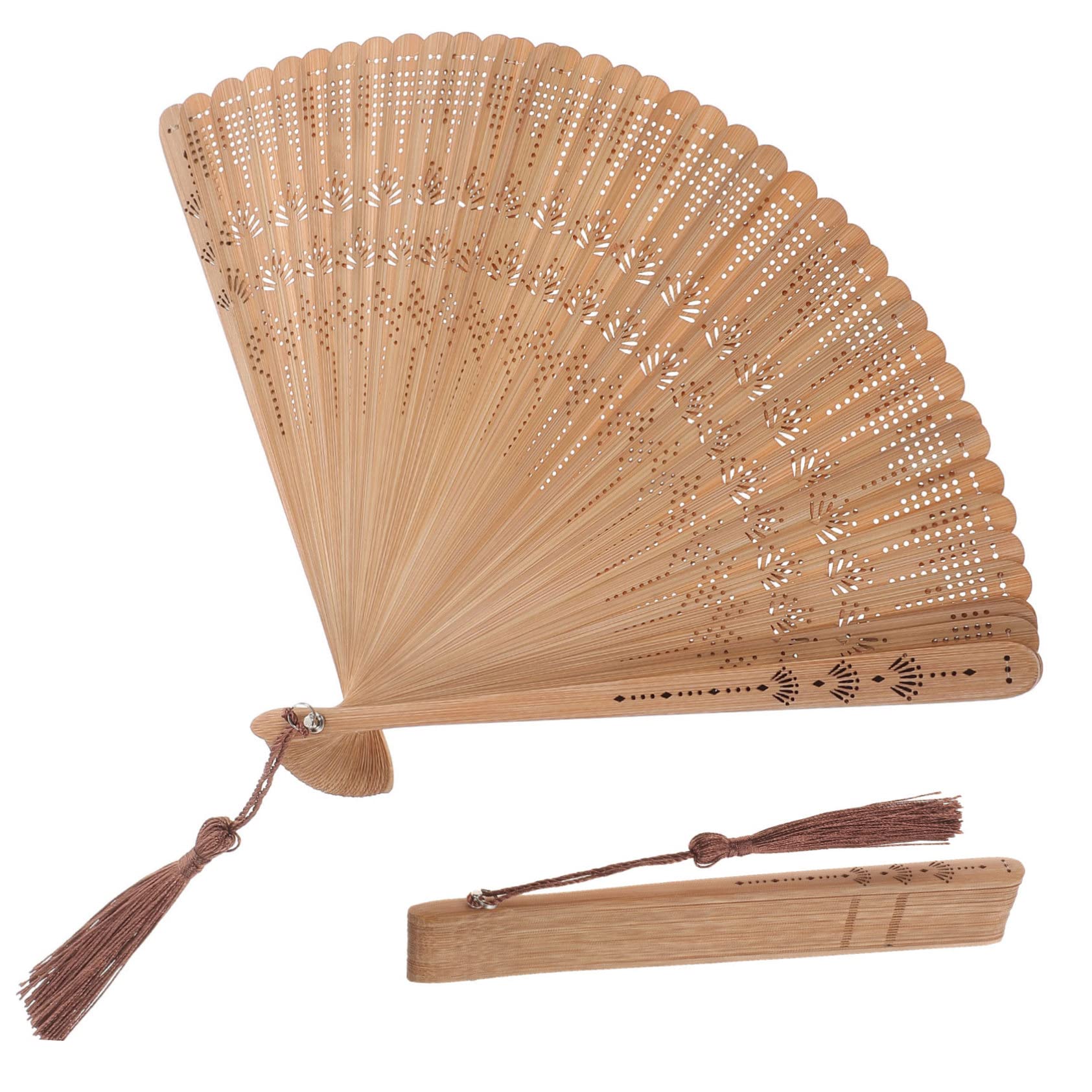 Amazon.com: BESPORTBLE Hand Fan Vintage Decor Bamboo Folding Fan ...