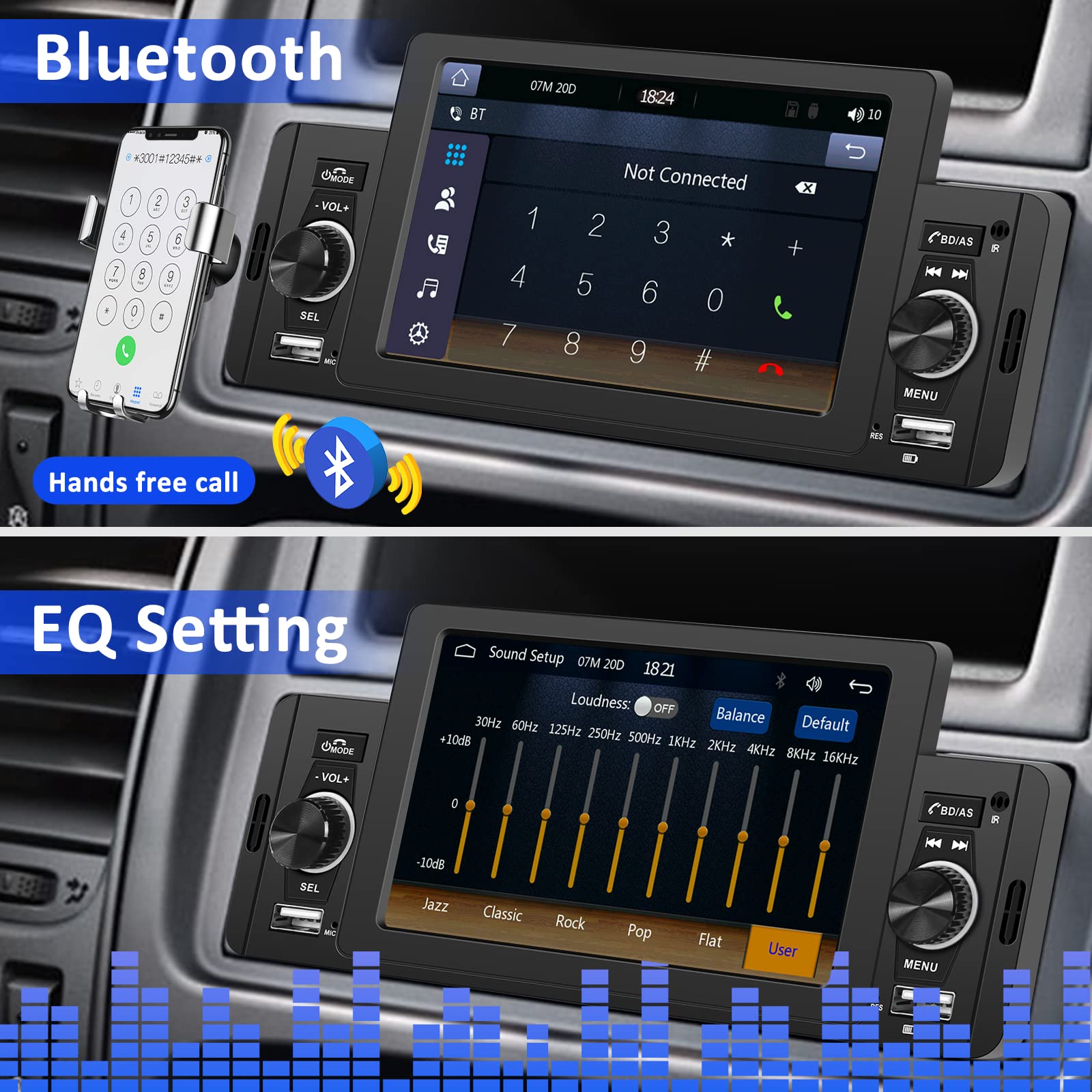 Snapklik.com : Single Din Touchscreen Car Stereo