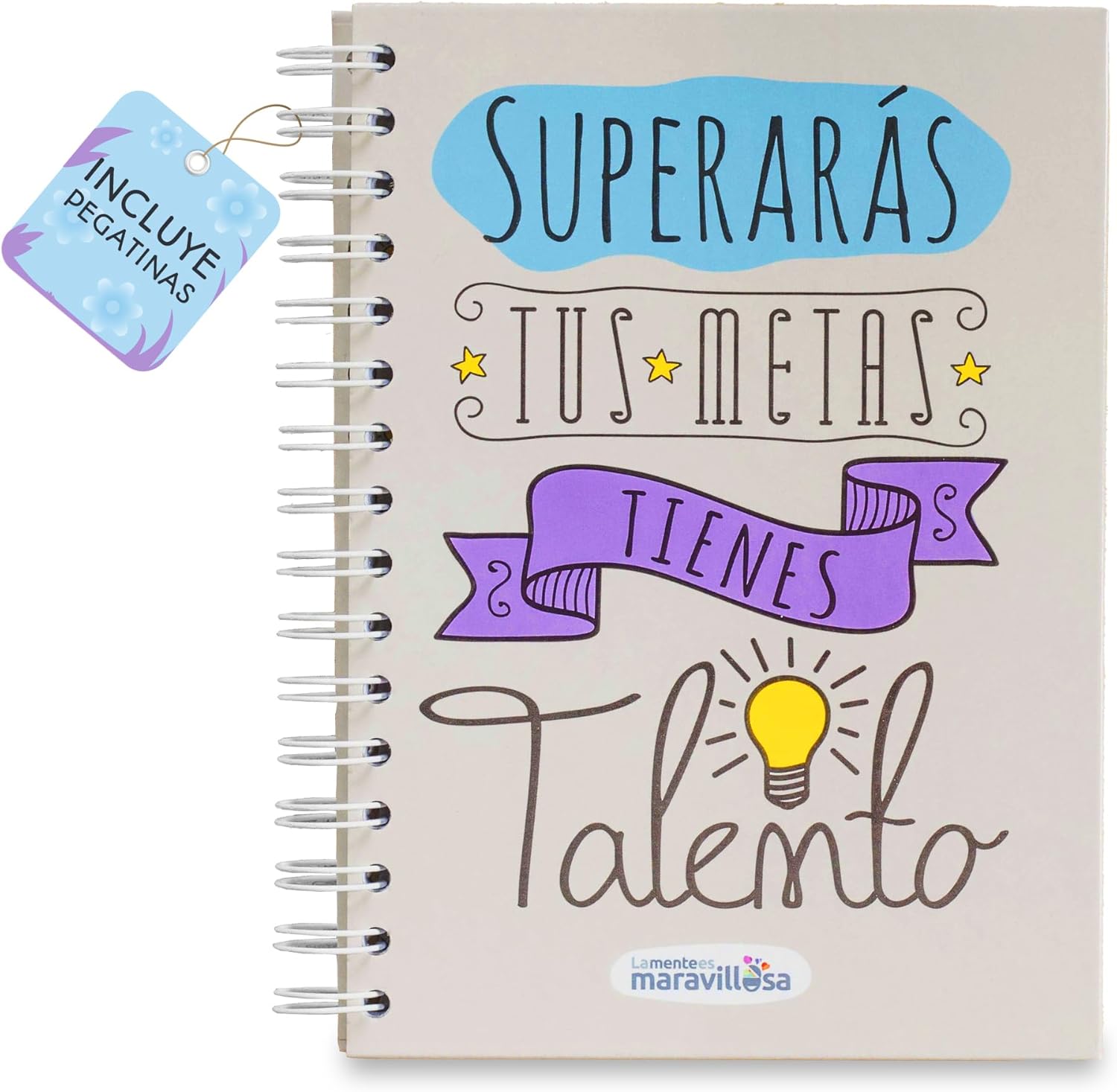 LA MENTE ES MARAVILLOSA - Cuaderno A5 con Espiral, Tapa Dura y Frase ...