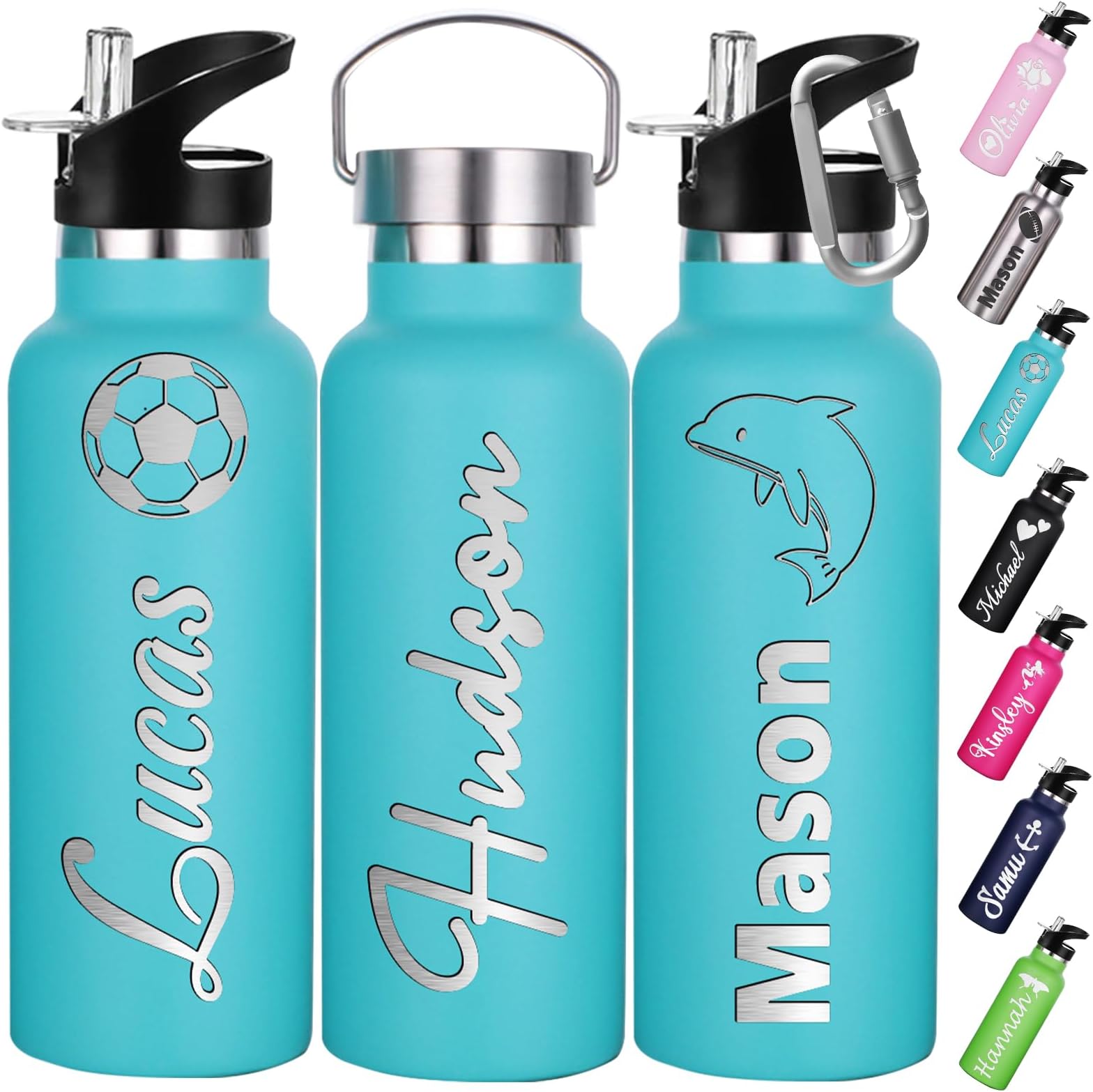 Gourde Personnalisée Avec Paille 350ml 750ml Nom Gravé Logo Bouteille ...