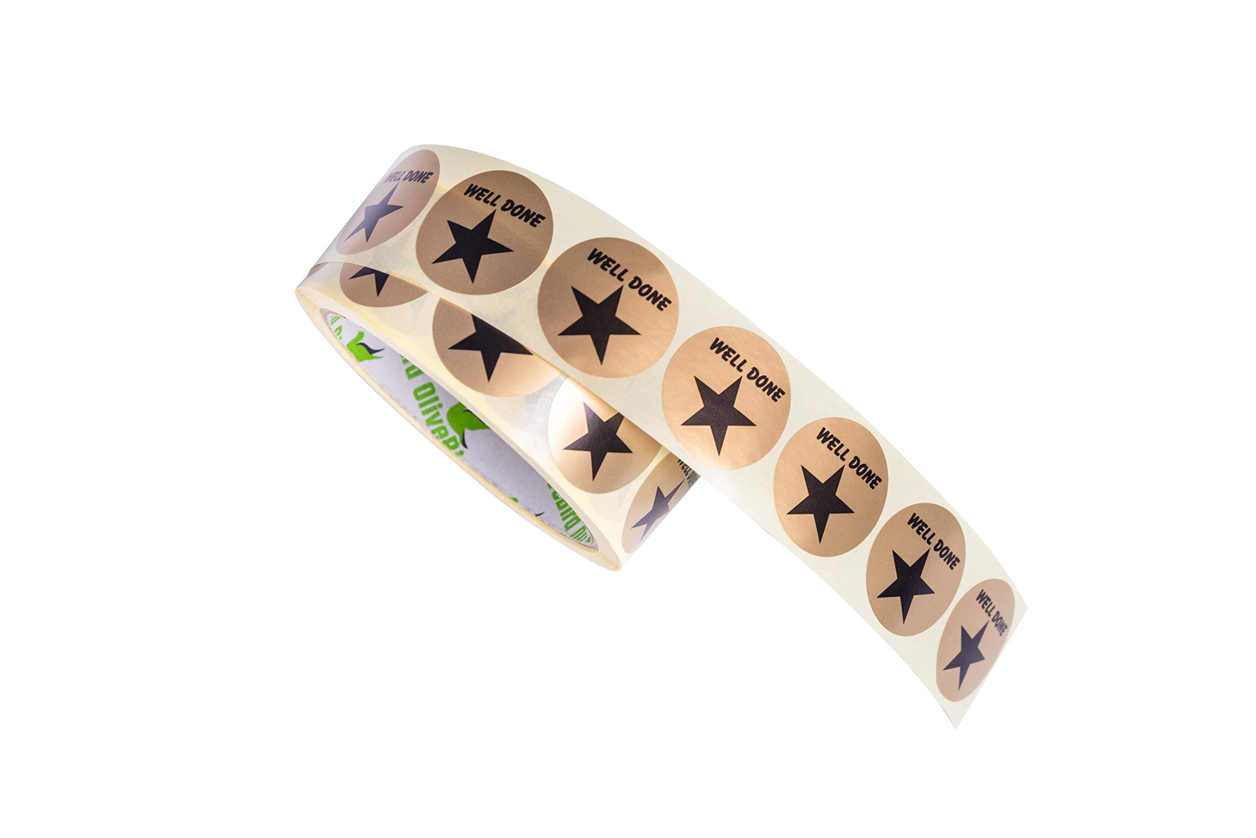 500 x Reward Stickers Gold Stars Well Done Round Labels On Roll, Size ...