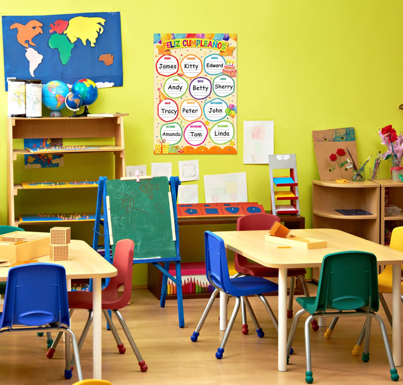 Snapklik.com : Spanish Happy Birthday Chart - 12"x 18" Español Birthday ...