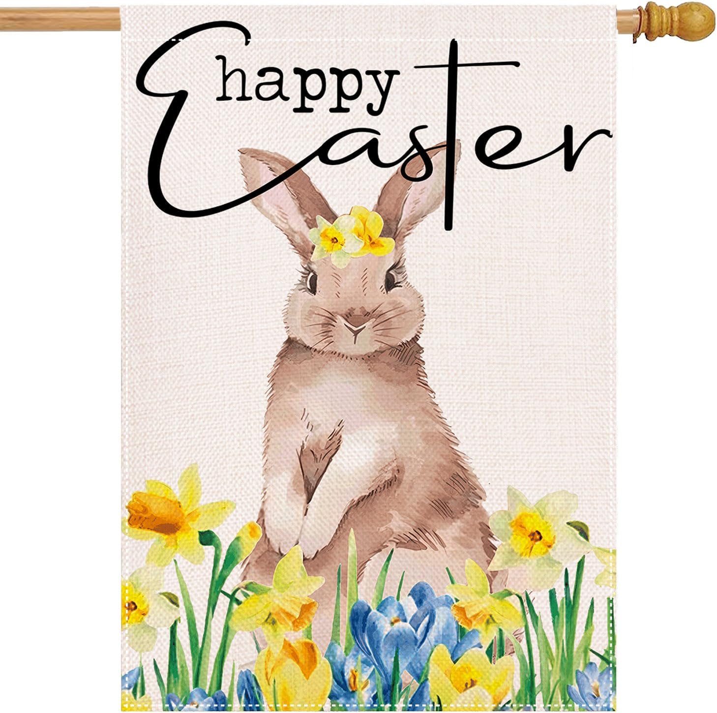 Amazon.com: Easter Flags 28 X 40 Double Sided Spring House Flag - Bunny ...