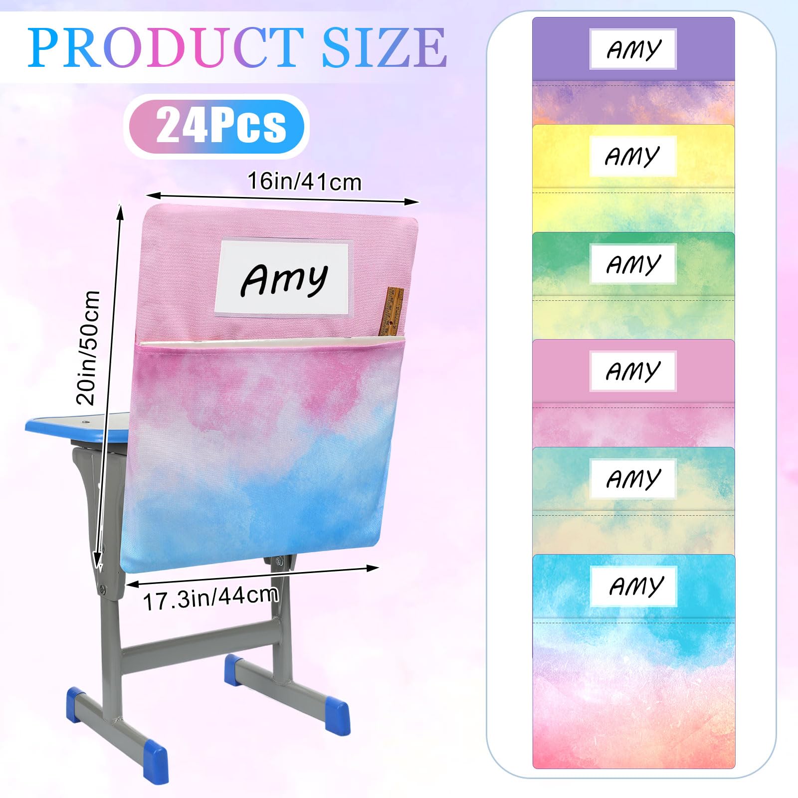 Snapklik.com : 24 Pcs Chair Storage Pocket 17 Inch Chair Bag Chair ...