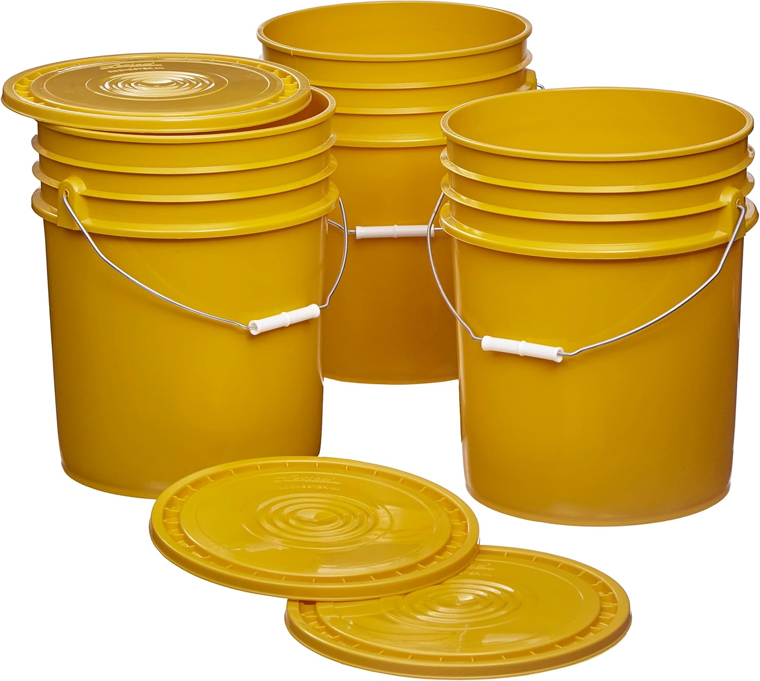 Amazon.com: Consolidated Plastics 5 Gallon Food Grade Buckets with Easy ...