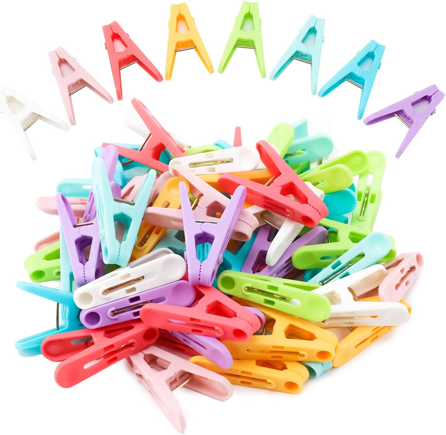 Amazon.com: 32 Plastic Clothespins with 6 Bright Assorted Colors : Home ...
