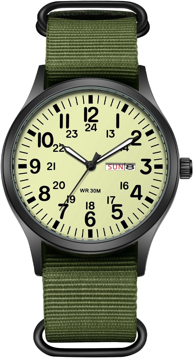 Amazon.com: Avaner Men's Nylon Strap Watches: Analog Quartz Military ...