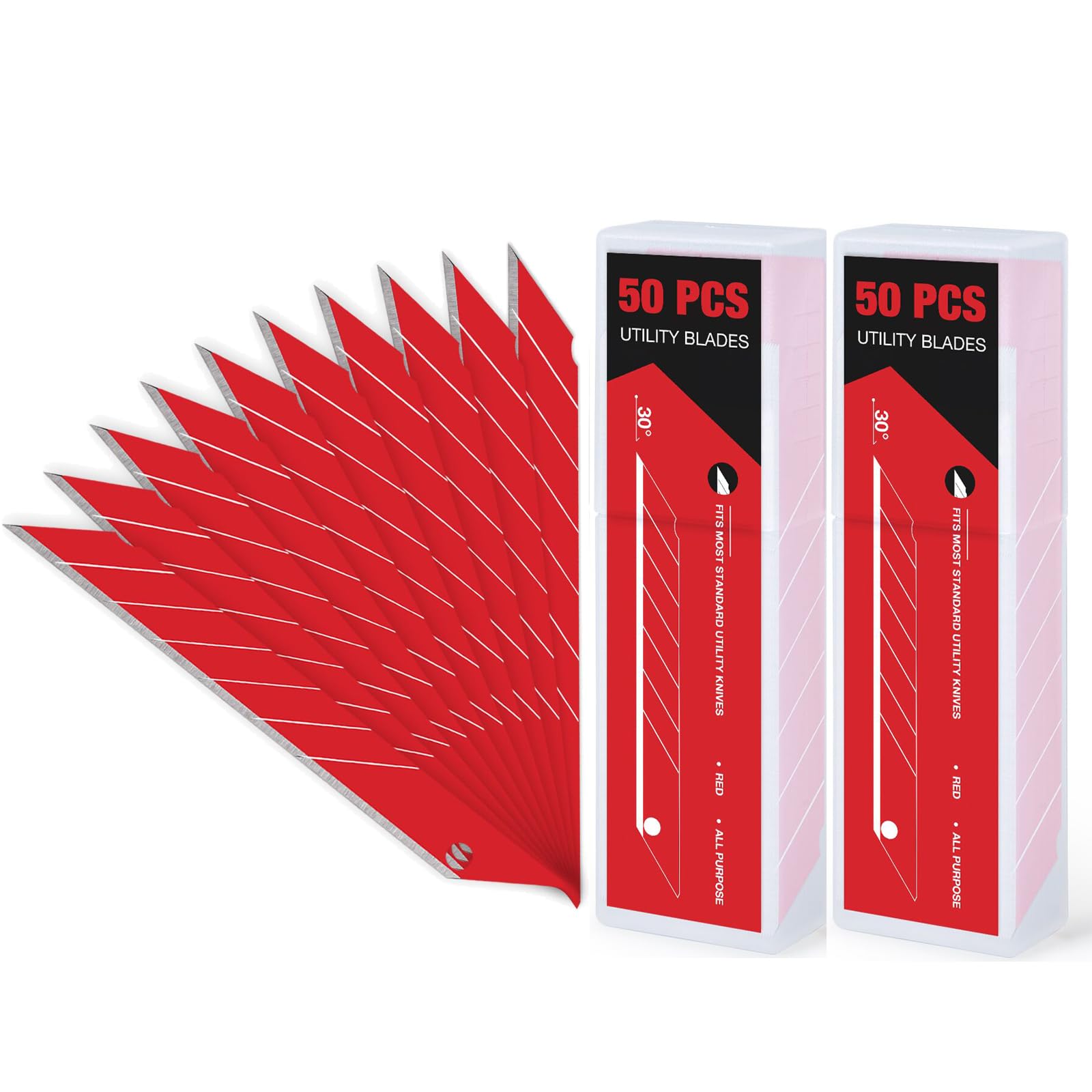 Gomake 9mm Utility Knife Replacement Blades,30 Degree Snap Off Carbon ...