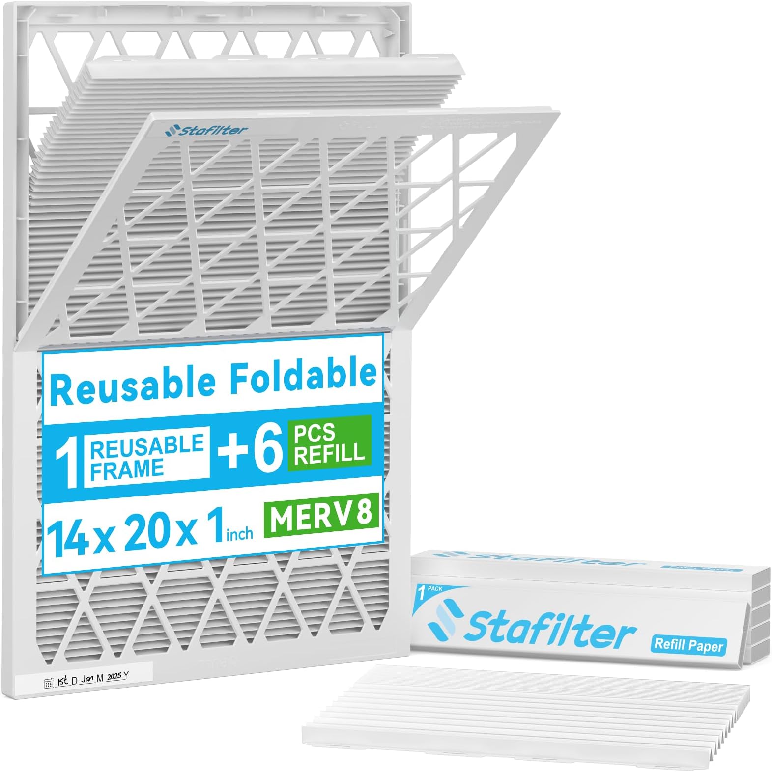 Amazon.com: AErovivo 14x20x1 Reusable Electrostatic Air Filter ...