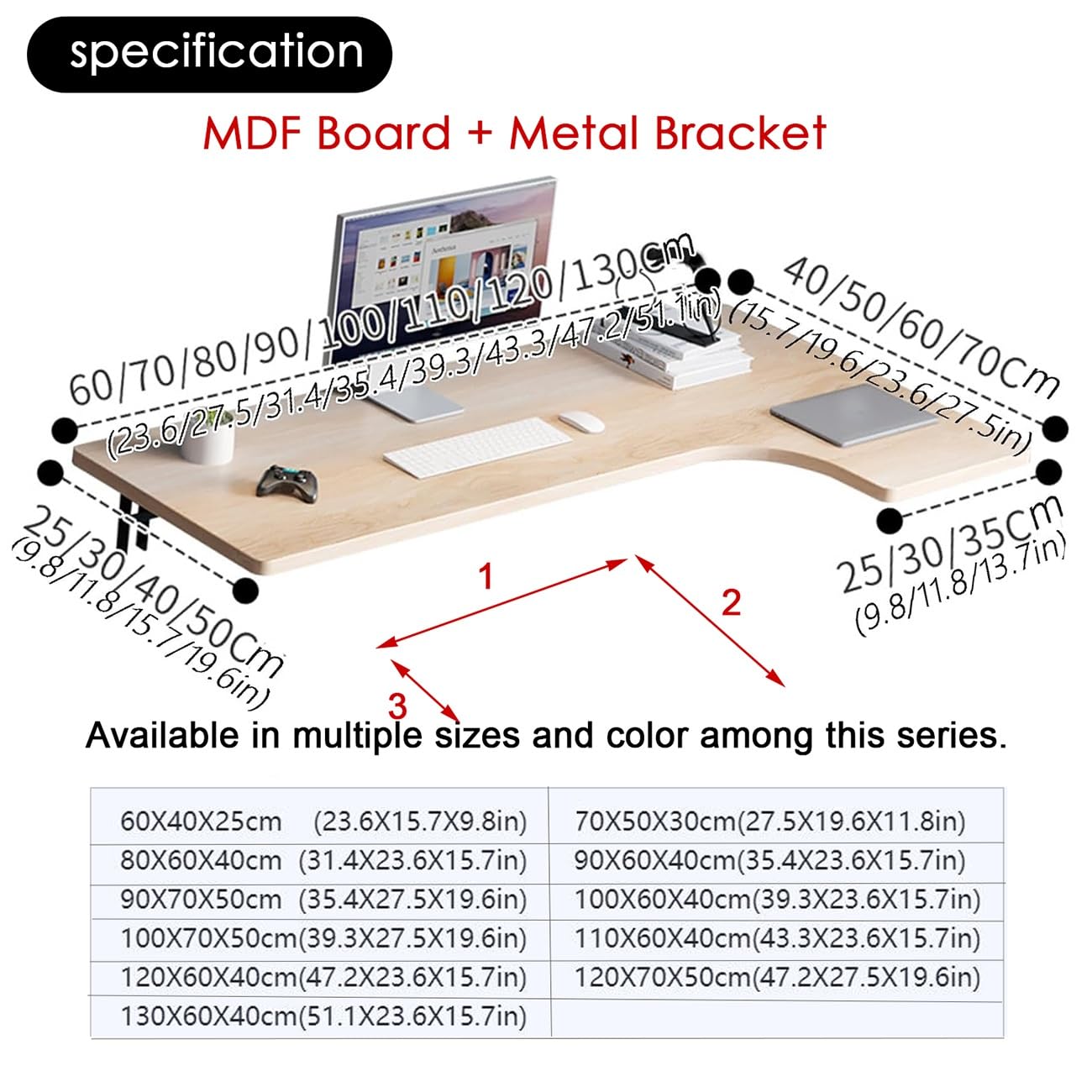 Snapklik.com : Wall Mounted L-shape Computer Desk Corner Desk Home ...