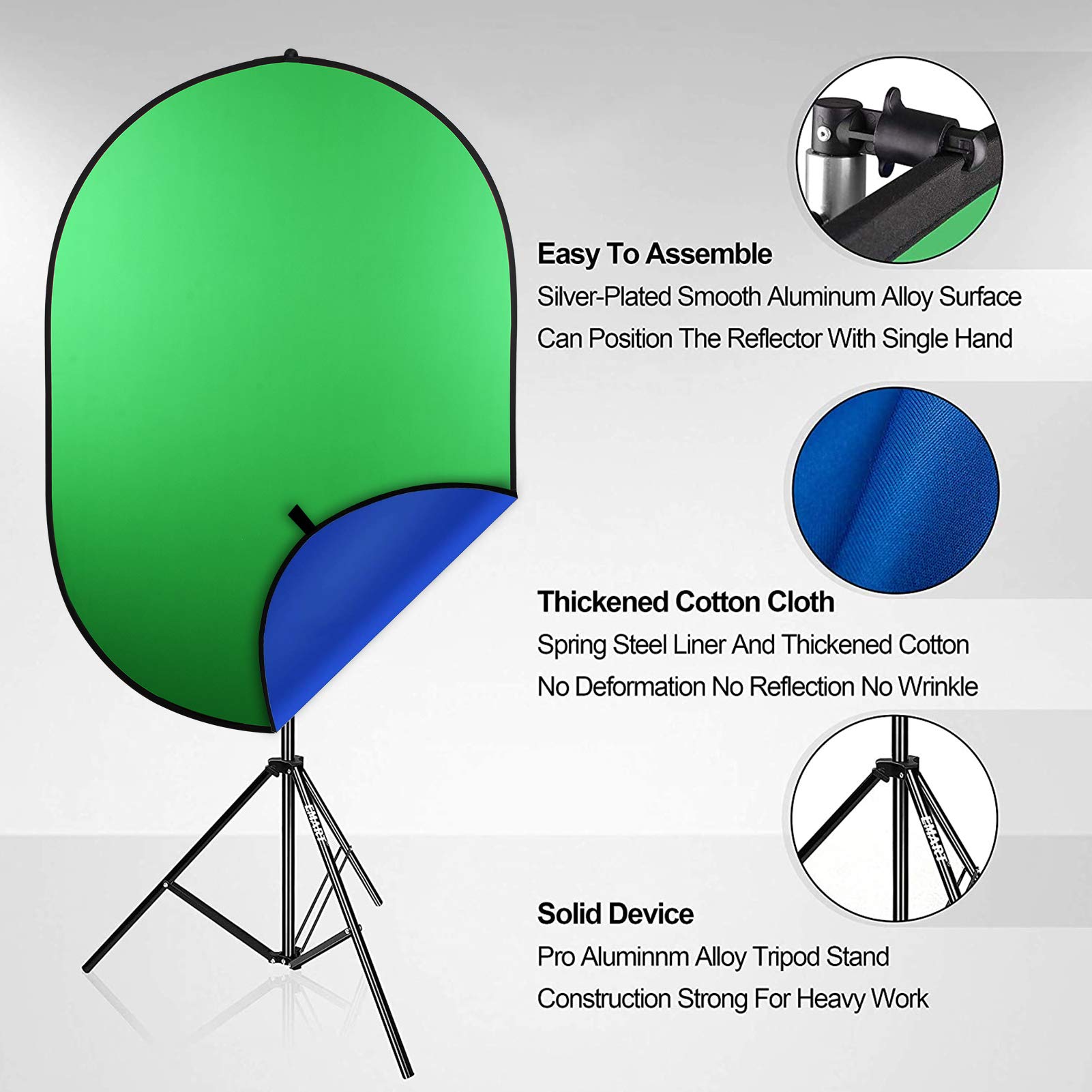 Buy EMART Green Screen Kit, Pop Up Collapsible Chromakey Blue Backdrop ...