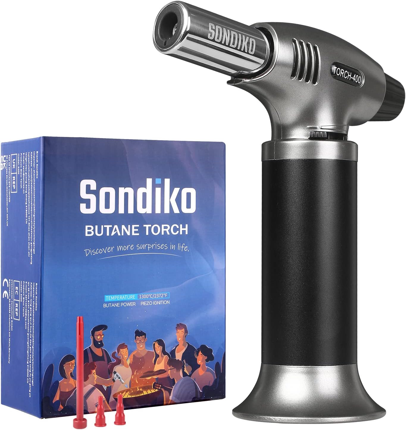 Sondiko Butane Torch Lighter, Soldering Torch, Refillable Kitchen Torch ...