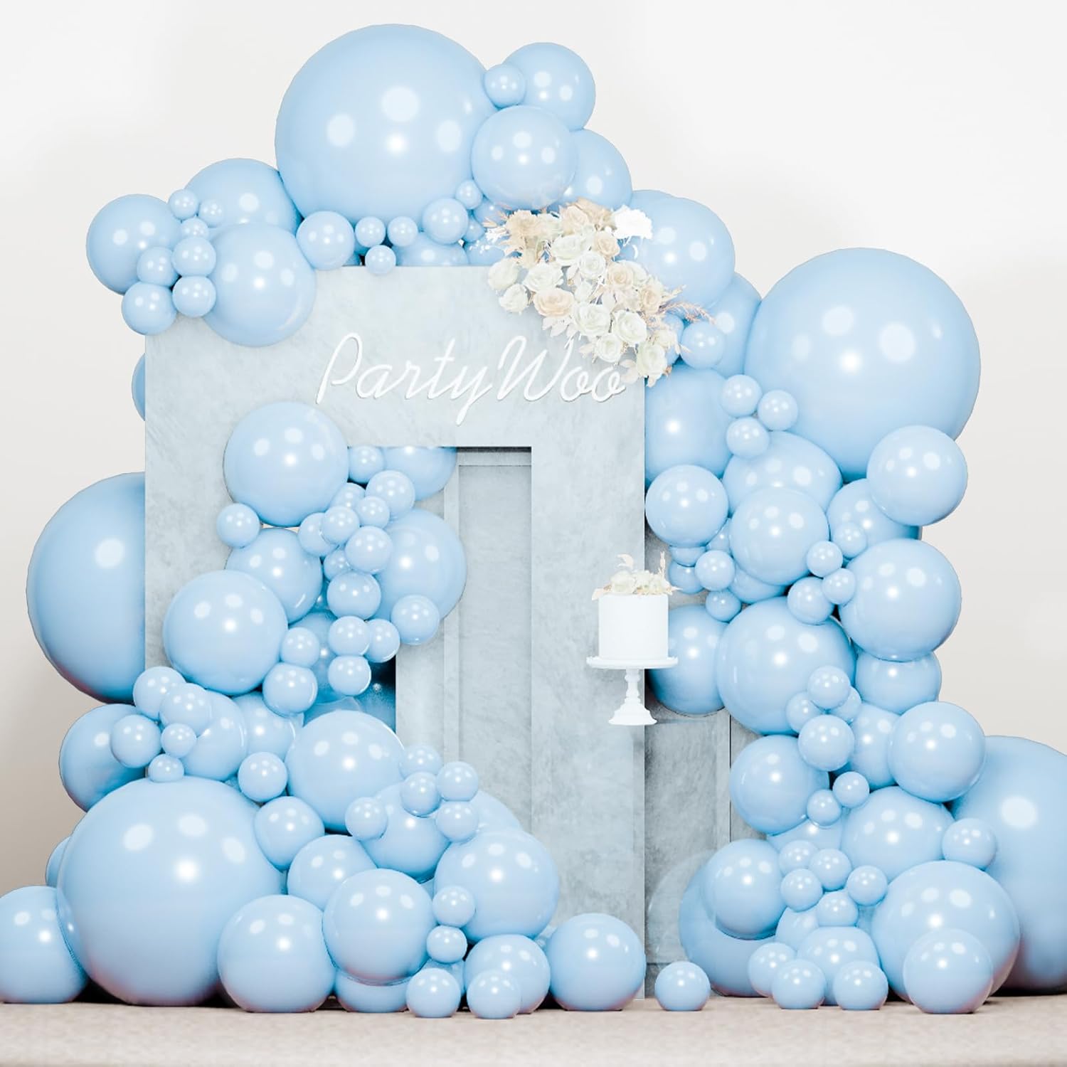 Amazon.com: PartyWoo Baby Blue Balloons 138 pcs Blue Balloons Light ...