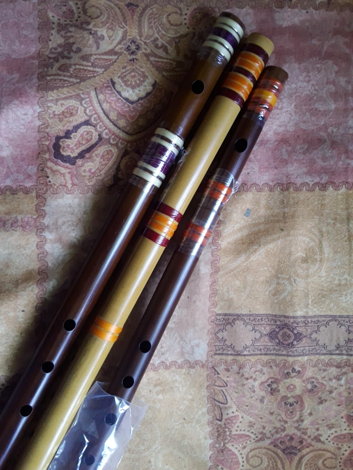 D Natural Base Flute/Bansuri | Professional Bamboo Flute | Right Handed | With Flute Cover Bag ...