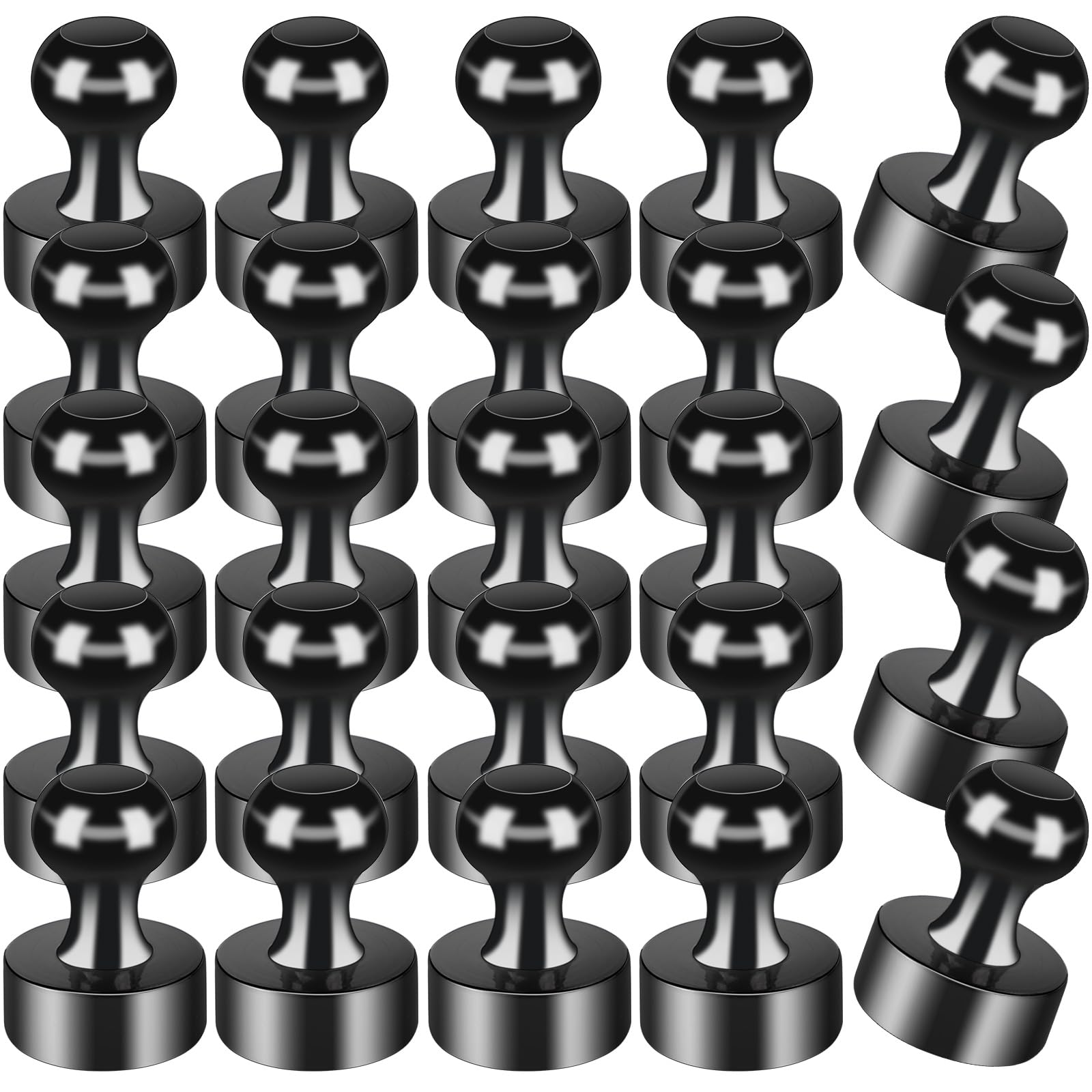MIN CI 24 Pack Strong Magnets, 12x16mm Black Fridge Magnets White Board ...