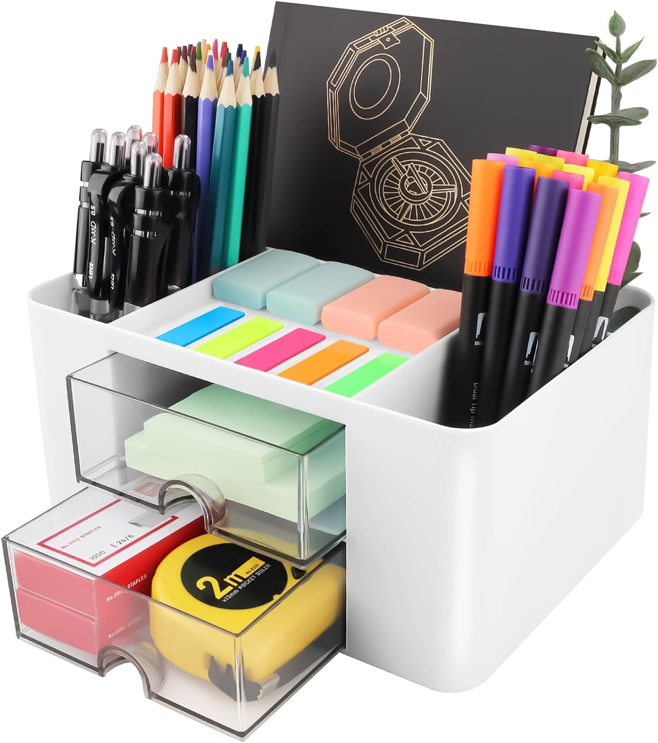 Duoly Desk Organiser, Multi-Use Desk Organiser Tidy Pen Holder,desk ...