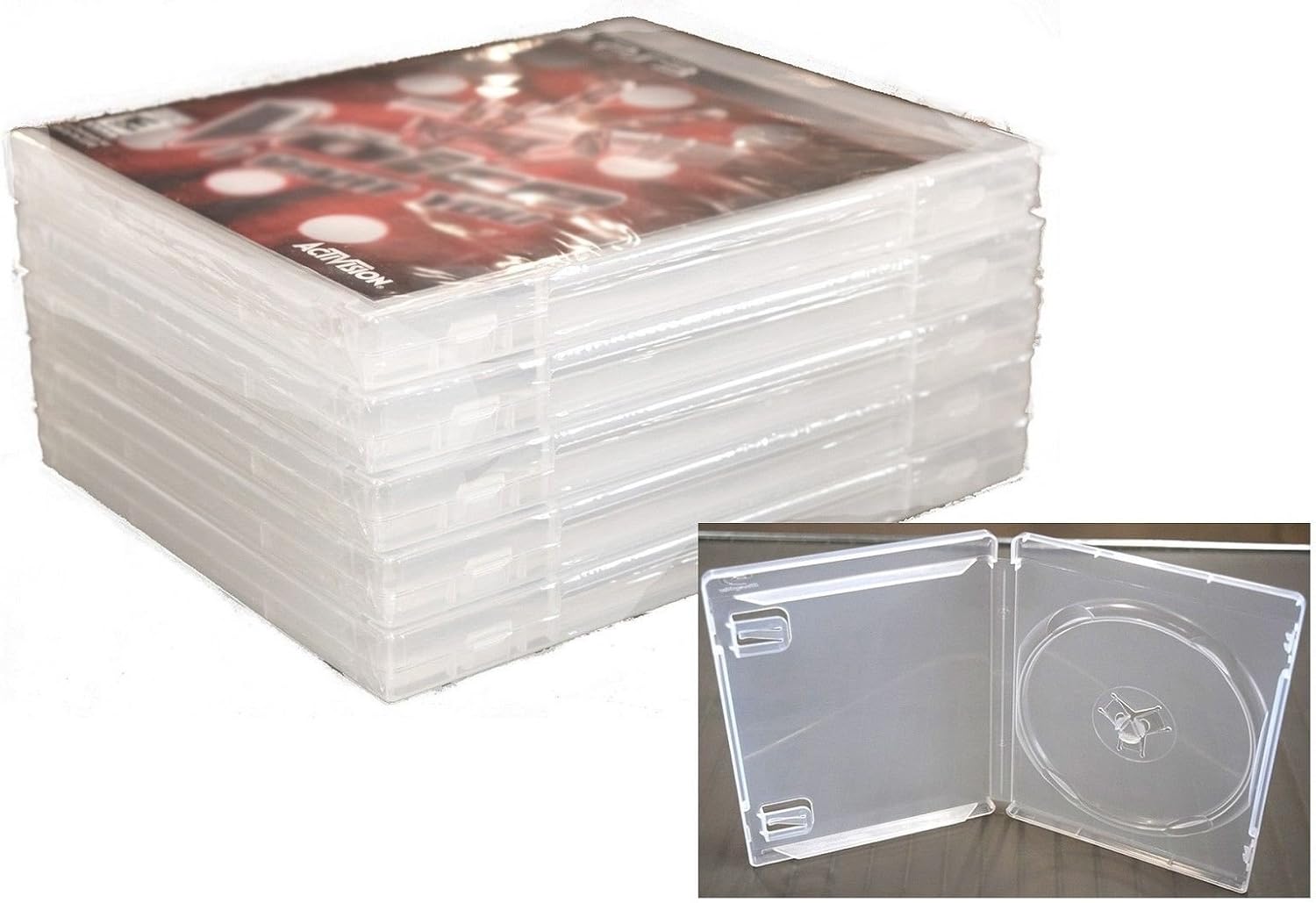 Amazon.com: PLESIU 5 x New Genuine PS3 Game Replacement Case Clear ...