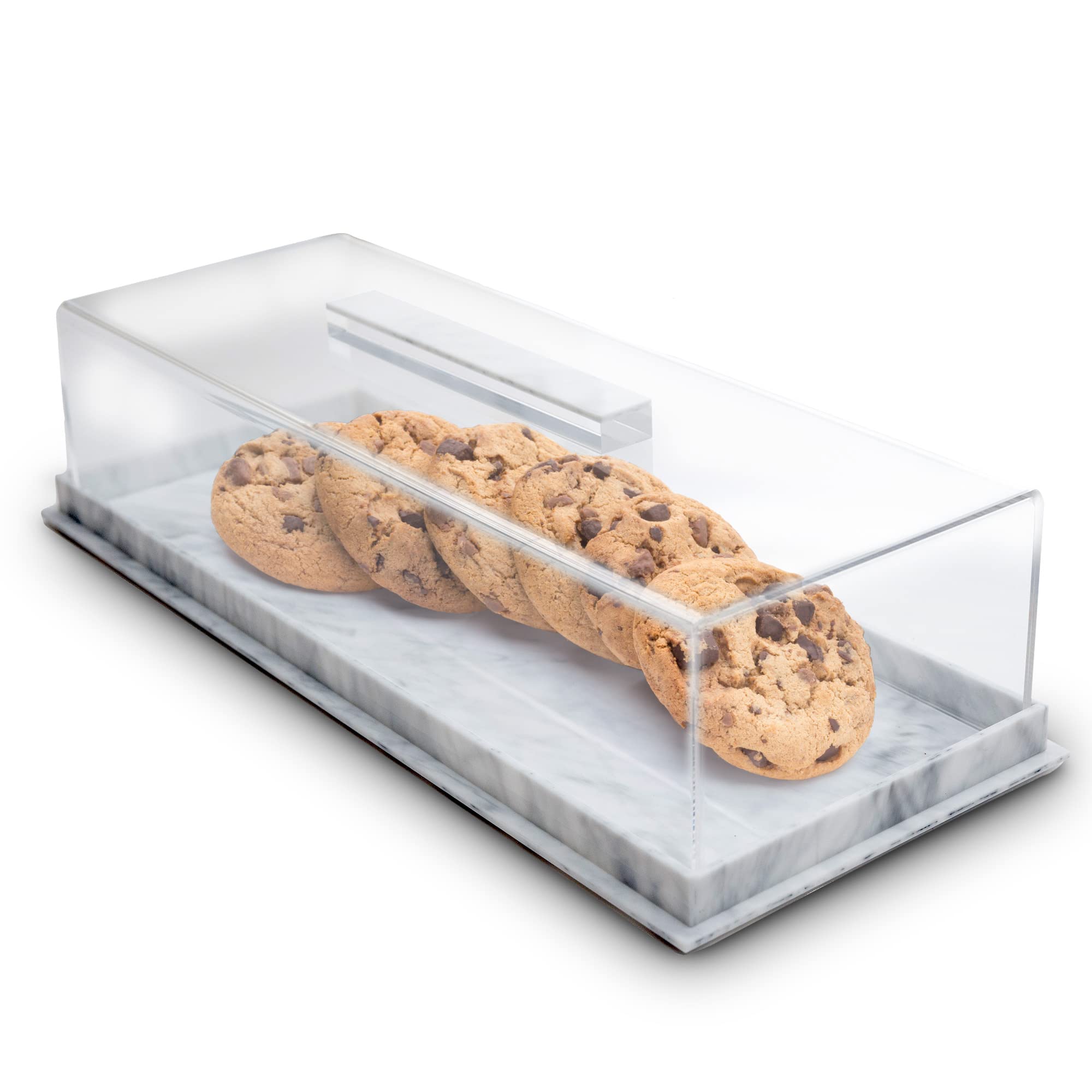 Buy Gold Valley Rectangular Cake Tray, Cake Plate Dish with Lucite ...