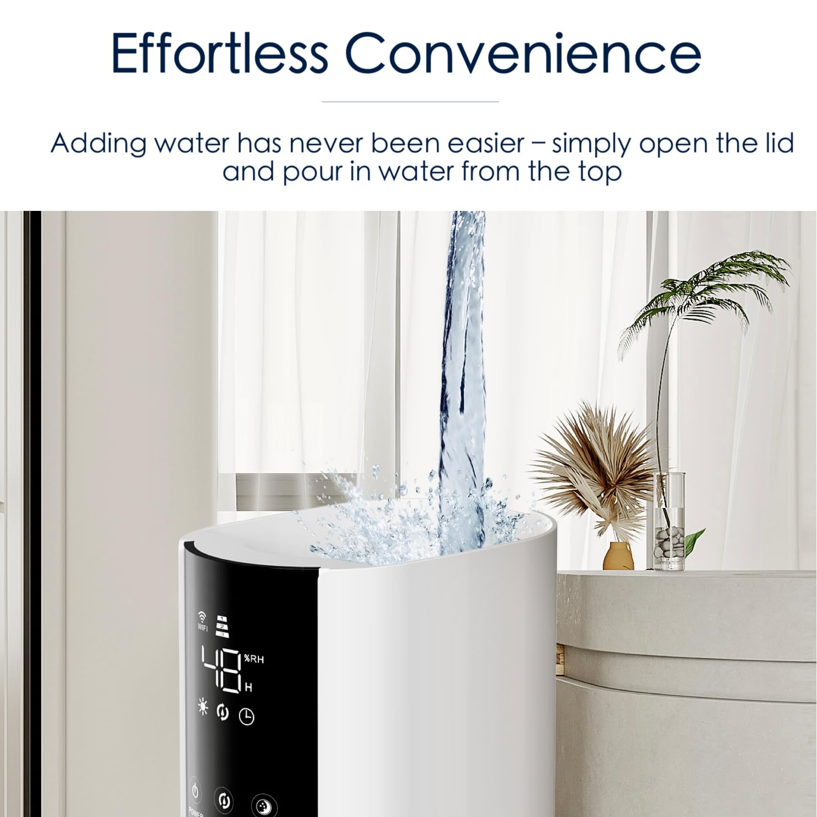 KELOPA Ultrasonic Cool Mist Humidifier, 9L/2.4 Gallon, Top Fill, Smart ...