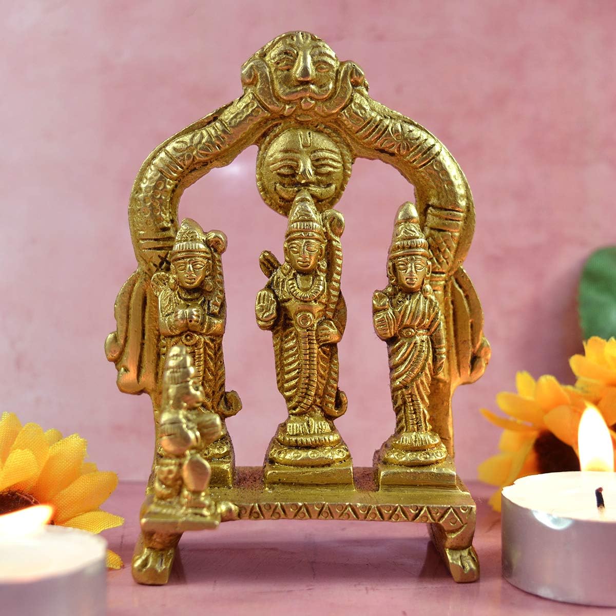 Buy NFG Brass Ram Darbar Idol Ram Lakshman Sita Hanuman Murti for Home ...
