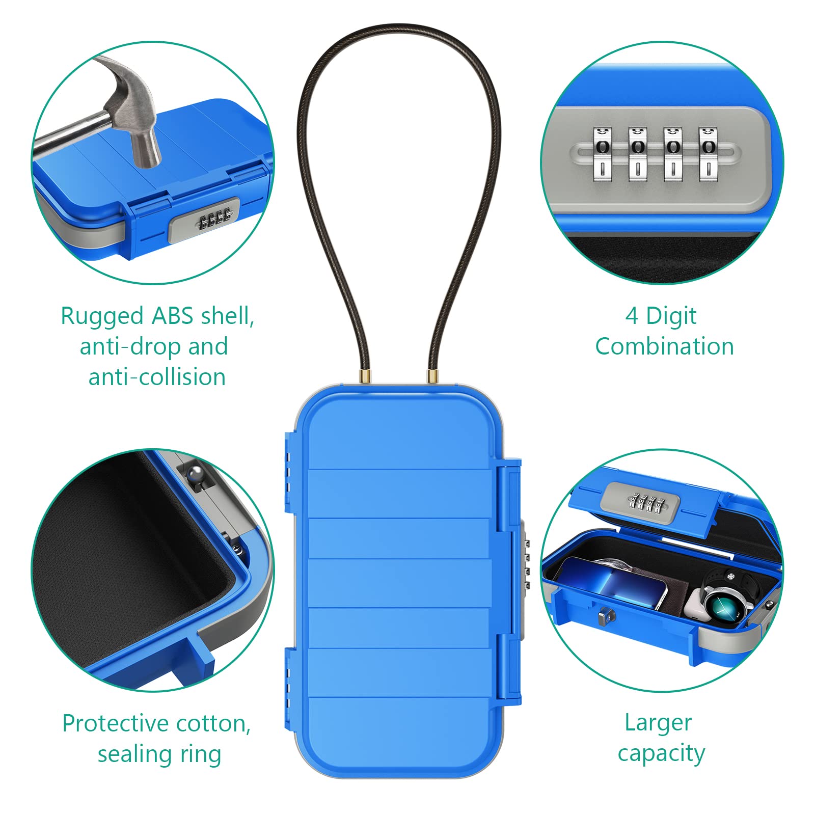 Snapklik.com : Portable Security Case, Portable Safe Box, 4 Digit ...