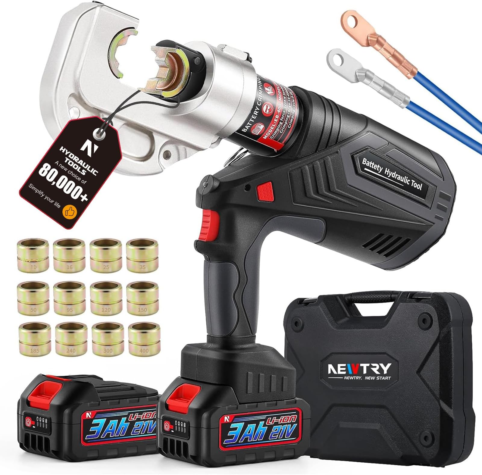 Huskie Tools Robo Crimp 6 Ton Battery Powered Inline Latch Crimper ...