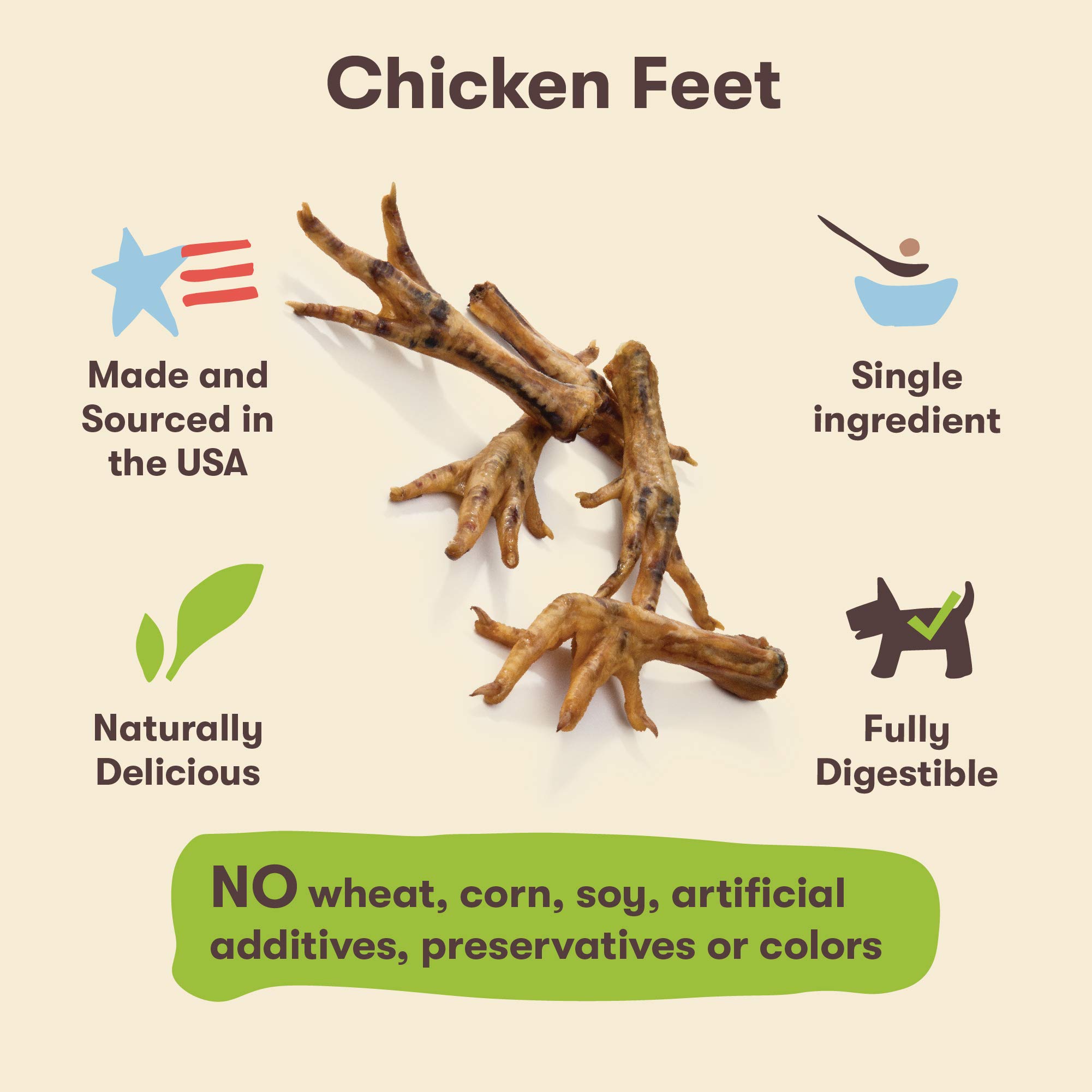 Pet 'n Shape Chicken Feet Dog Treat - Made & Sourced in The USA - All ...