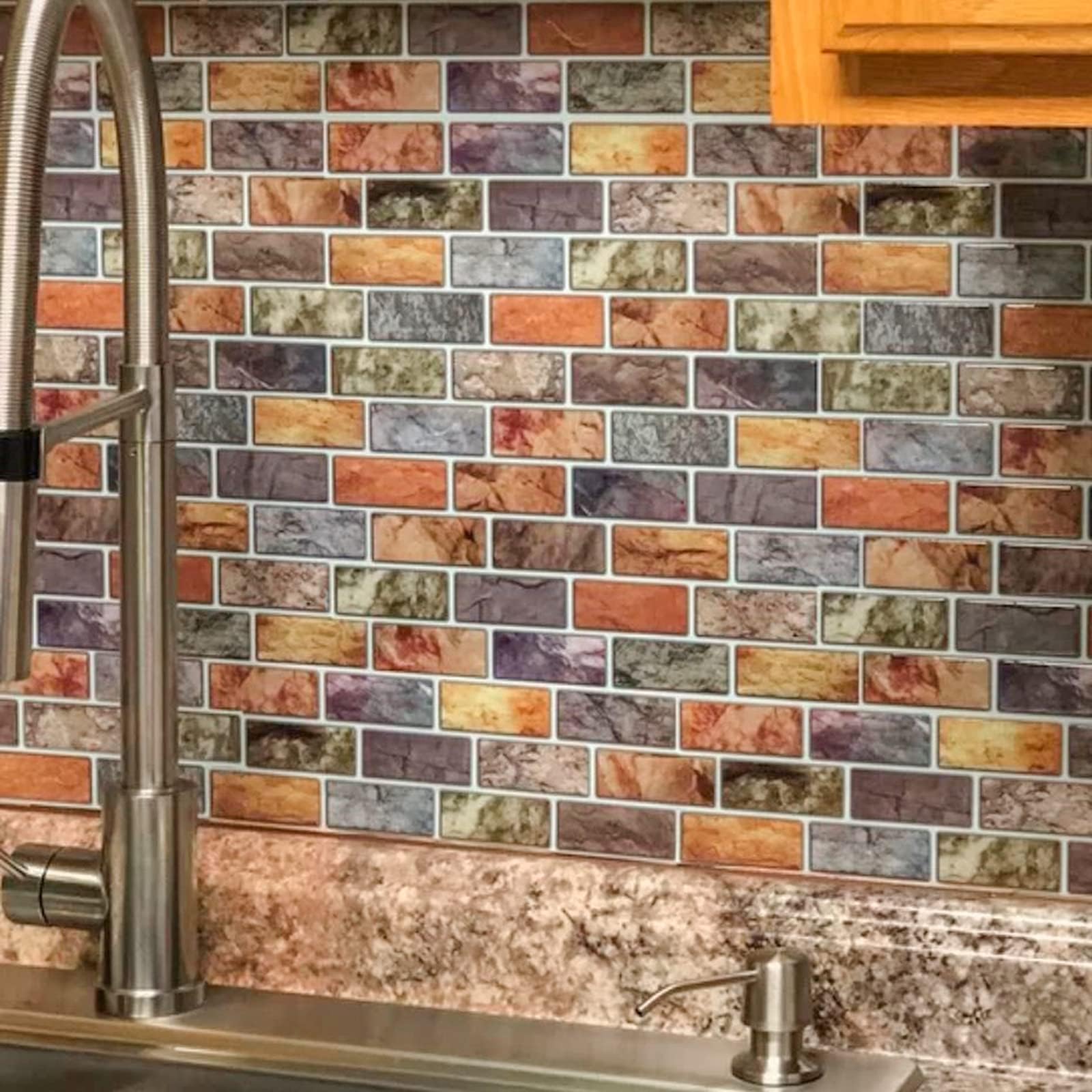 FunStick 30 Sheets Peel and Stick Tile Backsplash for Kitchen Wall 12 ...