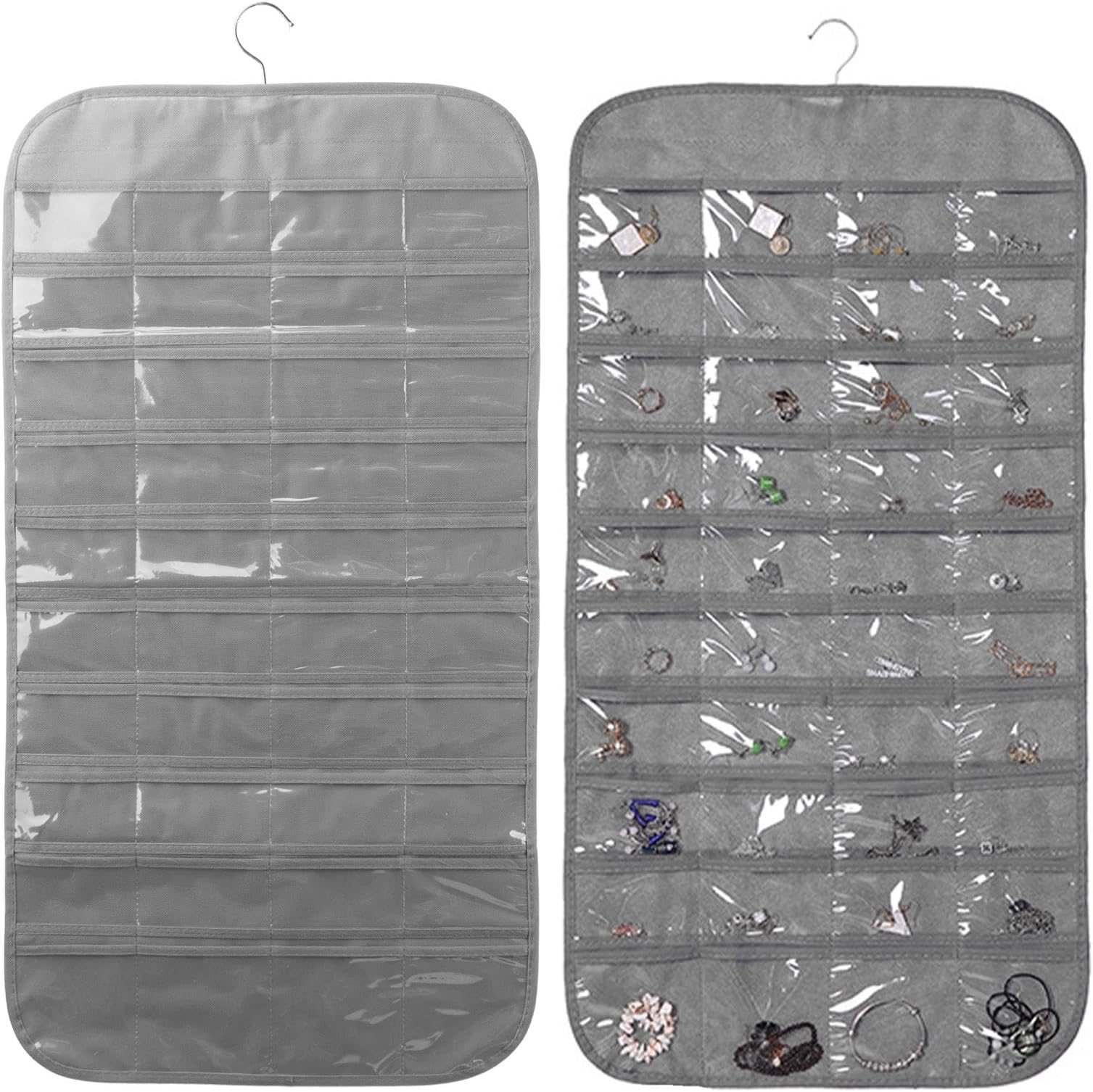 Amazon.com: LVOERTUIG 80 Pockets Hanging Jewelry Organizer for Women ...